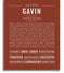 Gavin Personalized Name Meaning Art Prints – Name Stories