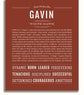 Gavin Personalized Name Meaning Art Prints – Name Stories