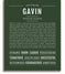 Gavin Personalized Name Meaning Art Prints – Name Stories