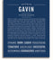 Gavin Personalized Name Meaning Art Prints – Name Stories