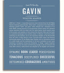 Gavin Personalized Name Meaning Art Prints – Name Stories