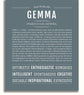 Gemma Personalized Name Meaning Art Prints – Name Stories
