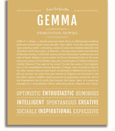 Gemma Personalized Name Meaning Art Prints – Name Stories