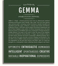 Gemma Personalized Name Meaning Art Prints – Name Stories