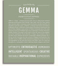 Gemma | Name Art Print – Name Stories