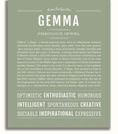 Gemma Personalized Name Meaning Art Prints – Name Stories