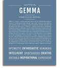 Gemma Personalized Name Meaning Art Prints – Name Stories