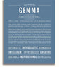 Gemma Personalized Name Meaning Art Prints – Name Stories