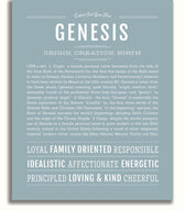 Genesis Personalized Name Meaning Art Prints – Name Stories