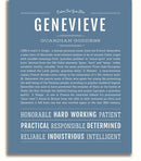 Genevieve Personalized Name Meaning Art Prints – Name Stories