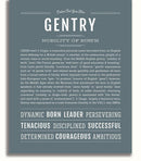 Gentry | Name Art Print – Name Stories