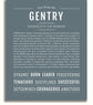 Gentry Personalized Name Meaning Art Prints – Name Stories