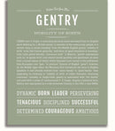 Gentry Personalized Name Meaning Art Prints – Name Stories