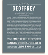 Geoffrey Personalized Name Meaning Art Prints – Name Stories