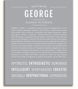 George Personalized Name Meaning Art Prints – Name Stories
