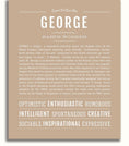 George Personalized Name Meaning Art Prints – Name Stories