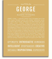 George Personalized Name Meaning Art Prints – Name Stories