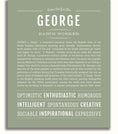 George Personalized Name Meaning Art Prints – Name Stories