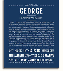 George Personalized Name Meaning Art Prints – Name Stories