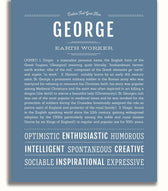 George Personalized Name Meaning Art Prints – Name Stories