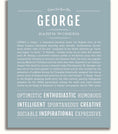 George Personalized Name Meaning Art Prints – Name Stories