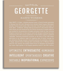 Georgette Personalized Name Meaning Art Prints – Name Stories