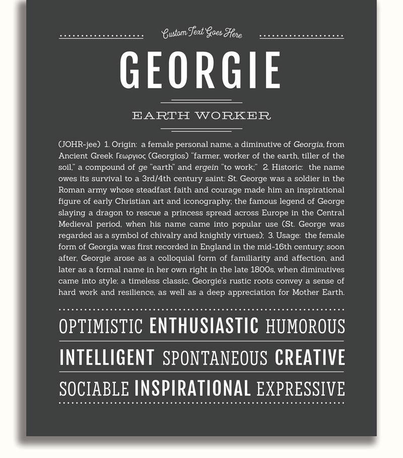 Georgie Personalized Name Meaning Art Prints – Name Stories