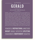 Gerald Personalized Name Meaning Art Prints – Name Stories