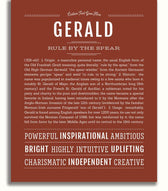 Gerald Personalized Name Meaning Art Prints – Name Stories