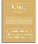 Gerald Personalized Name Meaning Art Prints – Name Stories