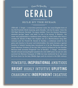 Gerald Personalized Name Meaning Art Prints – Name Stories