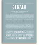 Gerald Personalized Name Meaning Art Prints – Name Stories