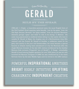 Gerald Personalized Name Meaning Art Prints – Name Stories