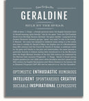 Geraldine | Name Art Print – Name Stories