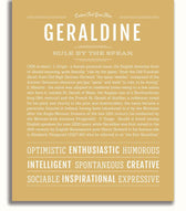 Geraldine Personalized Name Meaning Art Prints – Name Stories