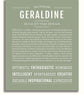 Geraldine Personalized Name Meaning Art Prints – Name Stories