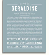 Geraldine Personalized Name Meaning Art Prints – Name Stories
