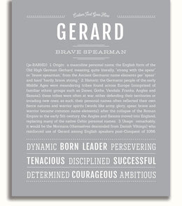Gerard Personalized Name Meaning Art Prints – Name Stories