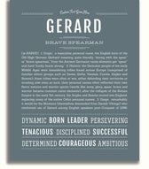 Gerard Personalized Name Meaning Art Prints – Name Stories
