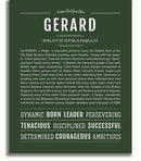 Gerard Personalized Name Meaning Art Prints – Name Stories