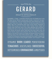 Gerard Personalized Name Meaning Art Prints – Name Stories