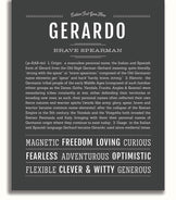 Gerardo | Name Art Print – Name Stories