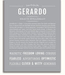 Gerardo Personalized Name Meaning Art Prints – Name Stories