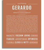 Gerardo Personalized Name Meaning Art Prints – Name Stories
