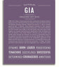 Gia Personalized Name Meaning Art Prints – Name Stories