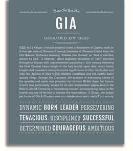 Gia Personalized Name Meaning Art Prints – Name Stories