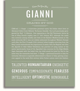 Gianni | Name Art Print – Name Stories