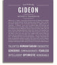 Gideon Personalized Name Meaning Art Prints – Name Stories