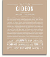 Gideon Personalized Name Meaning Art Prints – Name Stories