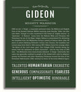 Gideon Personalized Name Meaning Art Prints – Name Stories